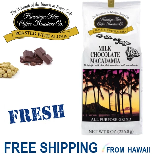 ISLAS HAWAIANAS CAFÉ leche chocolate sabor macadamia 8 oz molido EUR 20,56 - PicClick ES