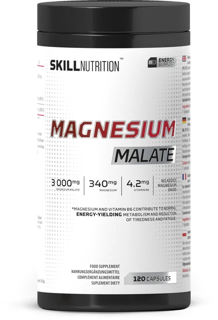 SKILL NUTRITION MAGNESIUM Malate 120 caps - Exp.10/28 £18.99 - PicClick UK