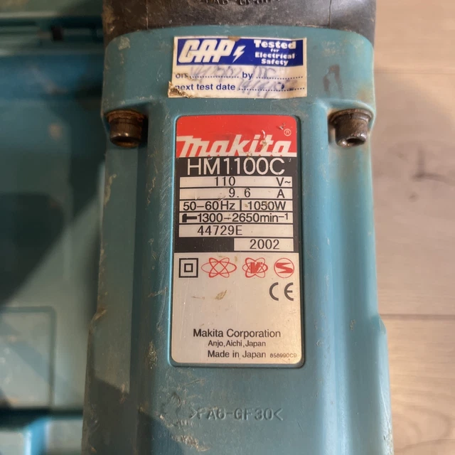 MAKITA HM1100C BREAKER SDS MAX 110v chisel drill with case and wide ...