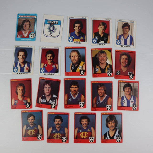 SCANLENS VFL AFL 19 Card Bundle 1980 1981 1982 - Vintage Rare OOP £18. ...