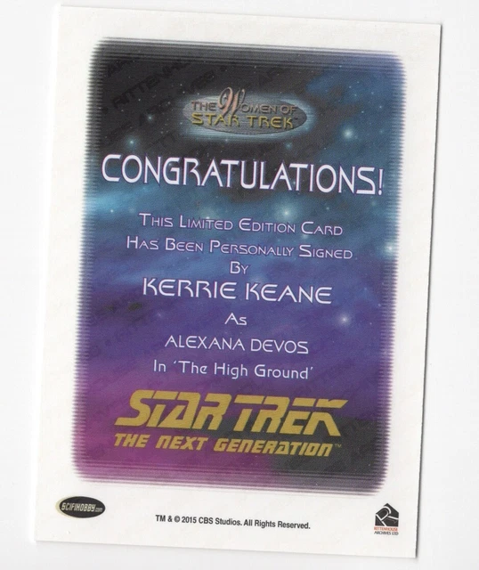 CARTE AUTOGRAPHE KERRIE Keane as Devos femmes de Star Trek art & Images ...