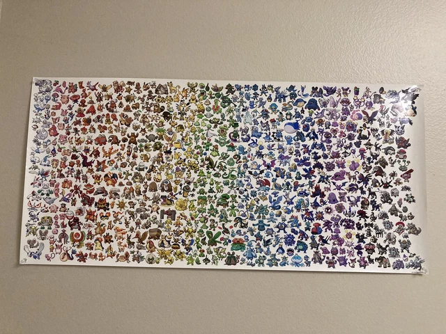 POKEMON GEN 5 Sprite Color Spectrum Poster - 33” x 15.5” £7.58 ...