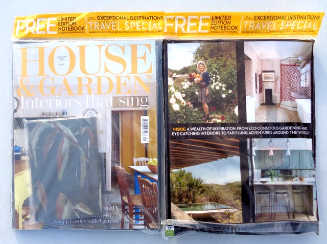HOUSE & GARDEN Magazine January 2023 With Free Notebook ~ New Sealed ...