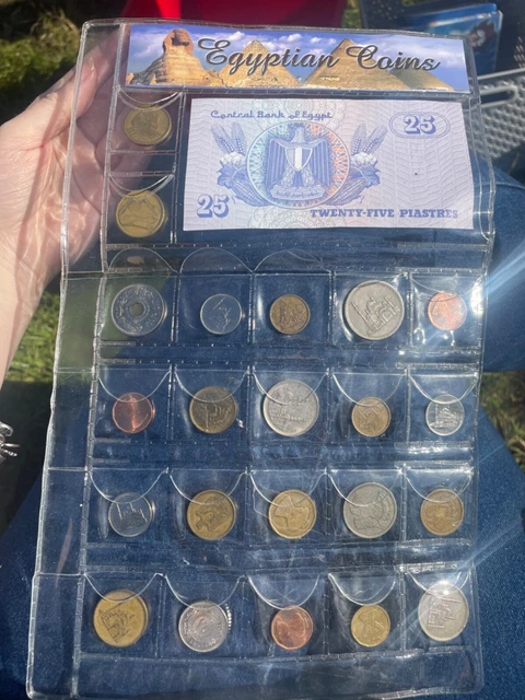 VERY RARE EGYPTIAN Coin Collection. Full Set. 22 Coins and Note £24.99 ...