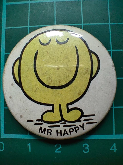 VINTAGE MR MEN Badge Roger Hargreaves Tickle Nosey Happy Greedy £2.50 ...