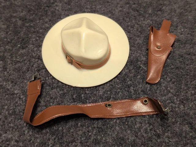 VINTAGE ACTION MAN Canadian Mountie Hat, Uniform Belt & Holster Spares ...