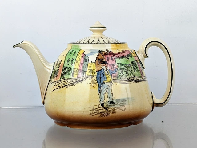 ANTIQUE ROYAL DOULTON Dickens Series ware Pottery China Teapot Captain ...