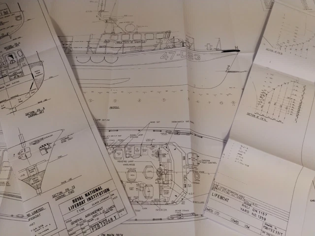RNLI TYNE CLASS Lifeboat Drawings Plans £29.50 - PicClick UK