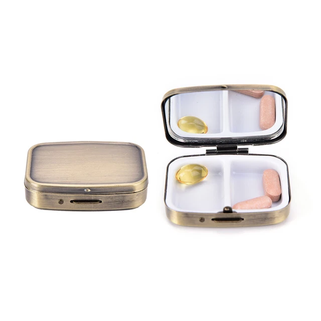 1X METAL PILL Box Medicine Organizer Container Jewellery Case Storage ...