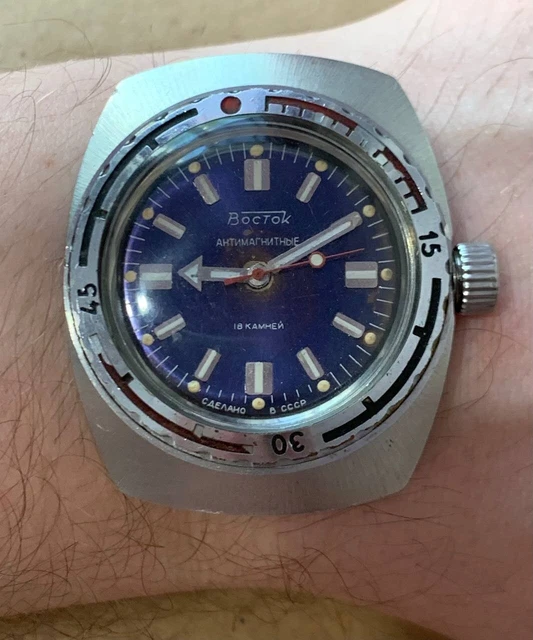 VOSTOK WOSTOK AMPHIBIAN 2209 Soviet USSR mechanical wrist watch Vintage ...