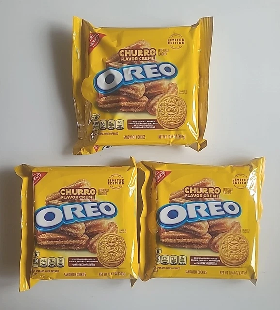 OREO CHURRO CREME Sandwich Cookies Limited Edition 10.68 oz 3 Packs 8/ ...