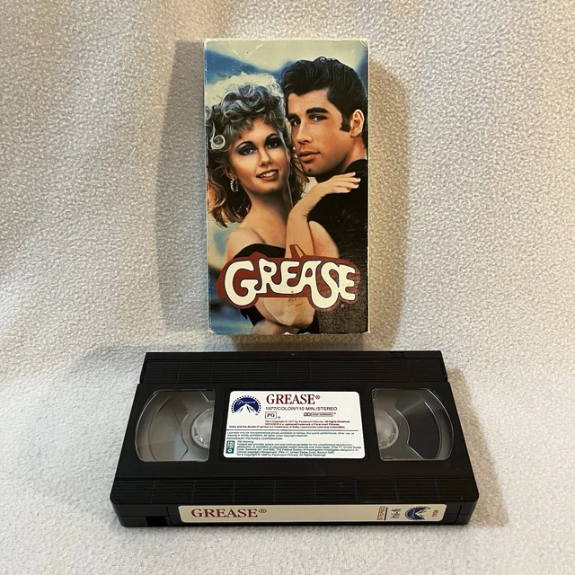 GREASE VHS 1988 Paramount Olivia Newton John Travolta Musical Classic ...