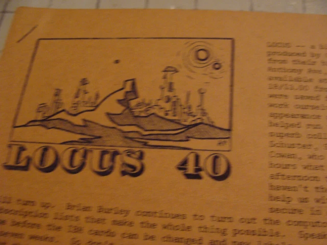 VINTAGE ORIGINAL SF Zine: LOCUS #40 Oct 21, 1969--Charlie & Dena Brown ...