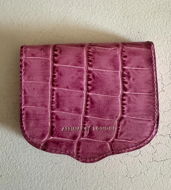 ASPINAL OF LONDON Moc Croc Rosa Pelle Portamonete Ferro Di Cavallo ...