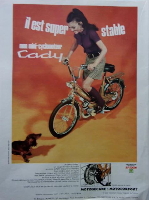 PUBLICITE CADY CYCLOMOTEUR Motobecane Motoconfort De 1966 French Ad Pub ...