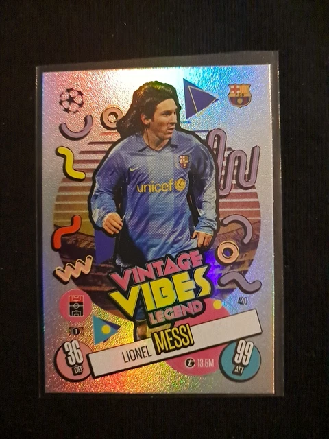 TOPPS MATCH ATTAX Ucl 2024-25 Lionel Messi #420 Vintage Vibes Legend ...