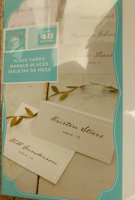 GARTNER WHITE PEARL PLACECARDS 48 Count 83001 PRINTABLE WEDDING SPECIAL ...