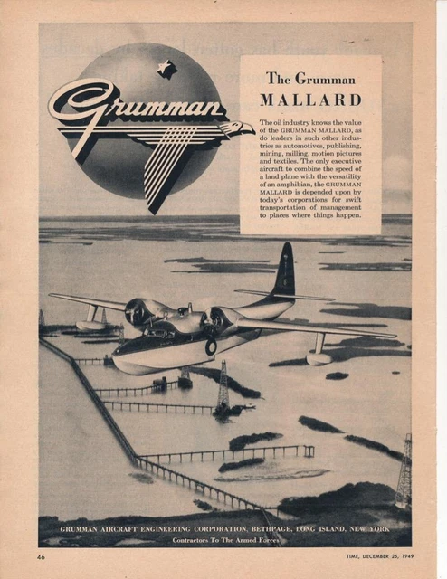 MAGAZINE AD - 1949 - Grumman MALLARD Airplane EUR 9,29 - PicClick FR