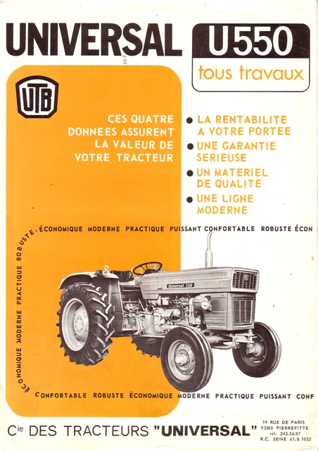 PROSPECTUS TRACTEUR UNIVERSAL Remorque Brochure Tractor Traktor Prospekt EUR 8,99 - PicClick IT