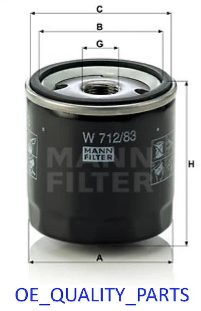 OIL FILTER ENGINE Filters W71283 for Toyota Previa Estima HiAce ...