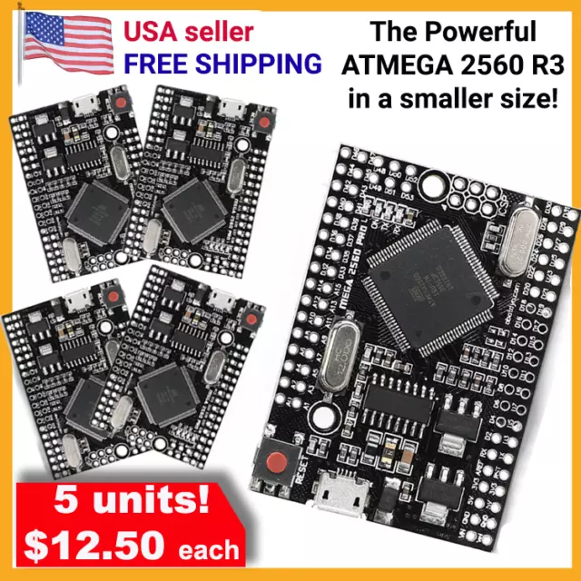 *5 UNITS* ATMEGA 2560 R3 Mini Pro CH340 Board - Compatible with Arduino ...