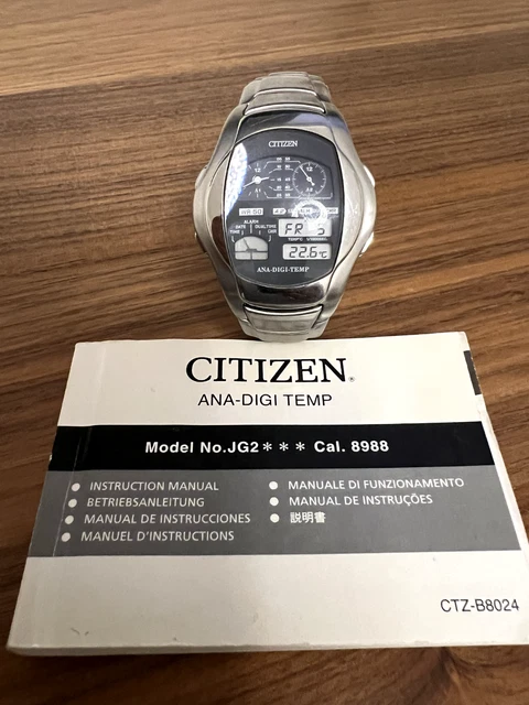 CITIZEN VINTAGE DIGI Ana Temp 8988 Rare Large Oval Case from Japan ...