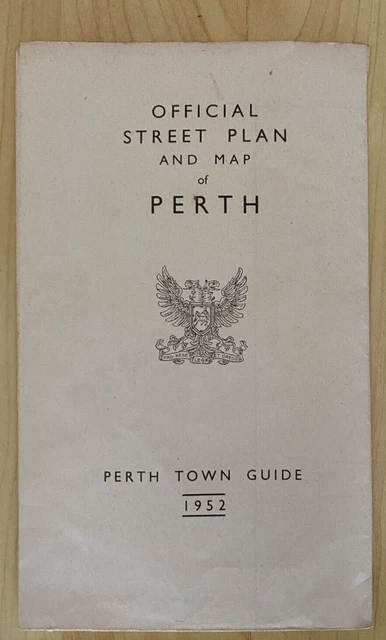 VINTAGE OFFICIAL STREET Plan and Map of Perth, Scotland 1952 Town Guide ...