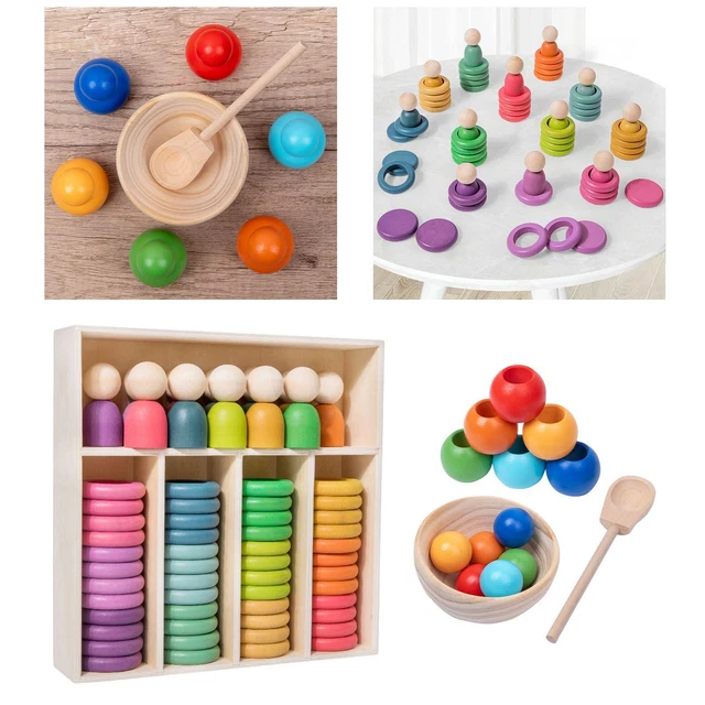 RAINBOW COLOR SORTING Game Board Game Fine Motor Skill Training Memory ...