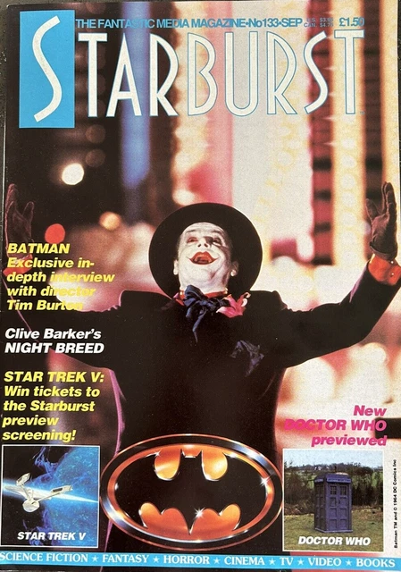 MAGAZINE STARBURST N°133, Batman, Star Trek V, Clive Barker, Doctor Who ...