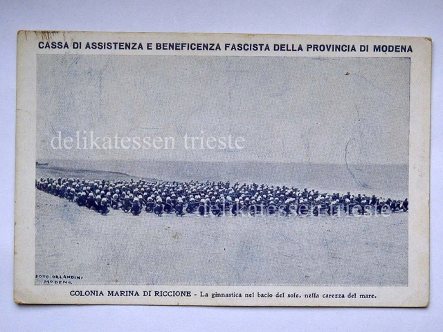 RICCIONE COLONIA MARINA Cassa Fascista Modena animata Rimini vecchia ...