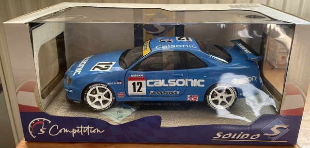 1/18 SOLIDO NISSAN Skyline GT-R (R34) Calsonic *Brand New* Touring Car ...