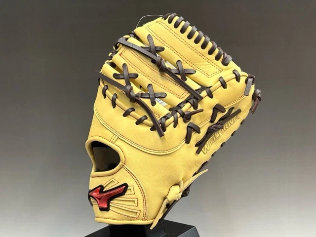GLOVE BAG INCLUDED Mizuno Limited WILLDRIVE RED Soft First Mitt Blonde ...
