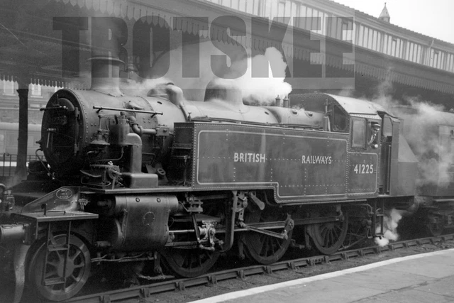 LARGER NEGATIVE BR British Railways Steam Loco 41225 Class 2MT Walsall ...