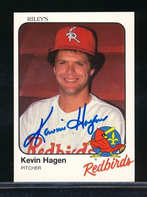 1983 LOUISVILLE REDBIRDS Riley's #6 Kevin Hagen autographe signé bleu ...