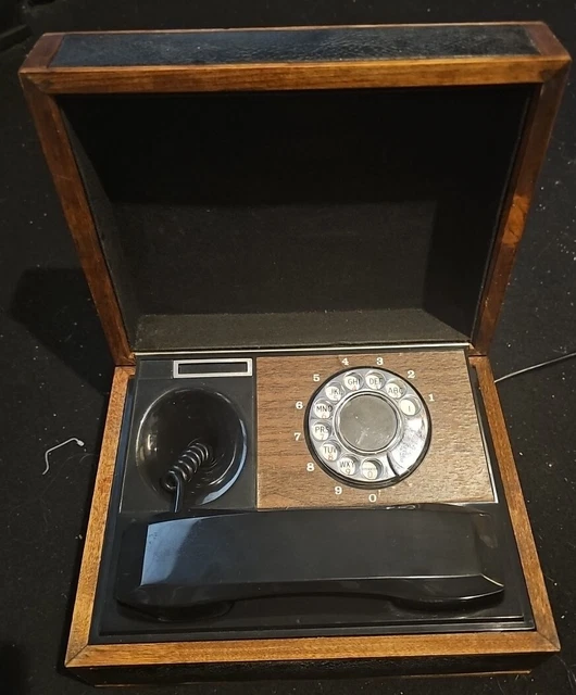 VINTAGE GE EXECUTIVE Mid Century Rotary Phone In A Nice Wooden Box 1970 ...