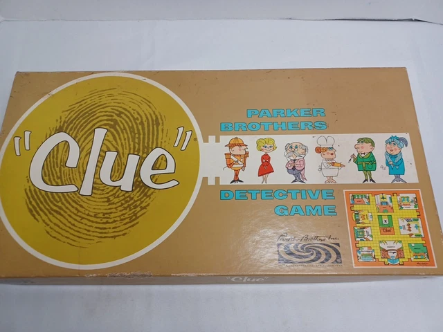 ORIGINAL CLUE BOARD Game Detective Crime Parker Brothers 1960s Vintage ...