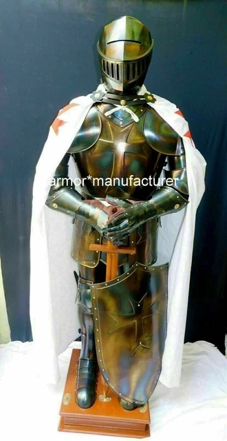 MEDIEVAL KNIGHT SUIT of Templar Armor W/ Sword Combat Full Body Armour ...