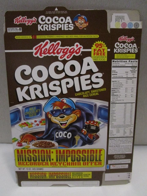 VINTAGE 1996 KELLOGG’S Cocoa Krispies Empty Cereal Box Mission ...
