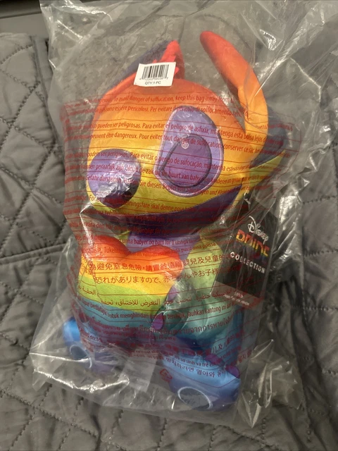 NEW DISNEY STORE Pride Collection Rainbow Stitch Soft Plush Toy Holding ...