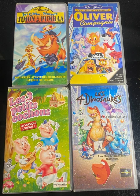 LOT 4 CASSETTES VHS. Dessin Animé. Timon & Pumba, Oliver et Cie, 4 ...