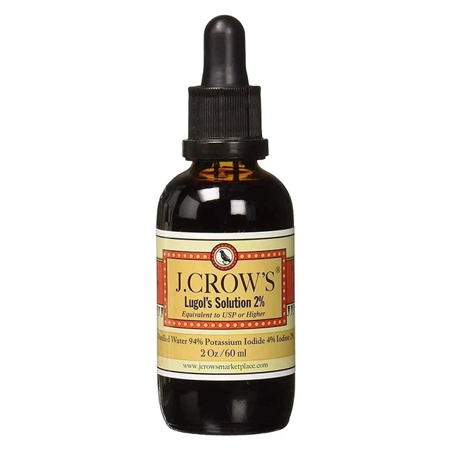 J.CROW'S LUGOL'S SOLUTION Of Iodine 2% 2Oz £12.02 - PicClick UK