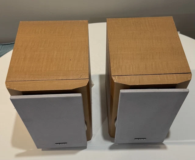 PAIR OF SONY SS-CMD373 2-Way Bookshelf Speaker System Brown 6-Ohms ...
