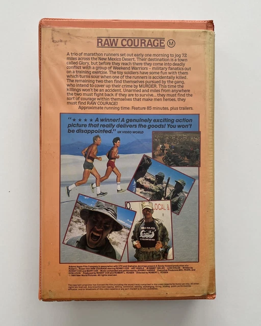 RAW COURAGE [VHS] Roadshow Video Big Box Ex-Rental Tape Clamshell ...