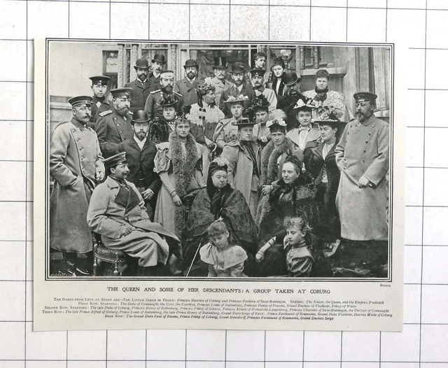 1900 QUEEN VICTORIA Will Some Of Her Descendants, Group Photo At Coburg ...