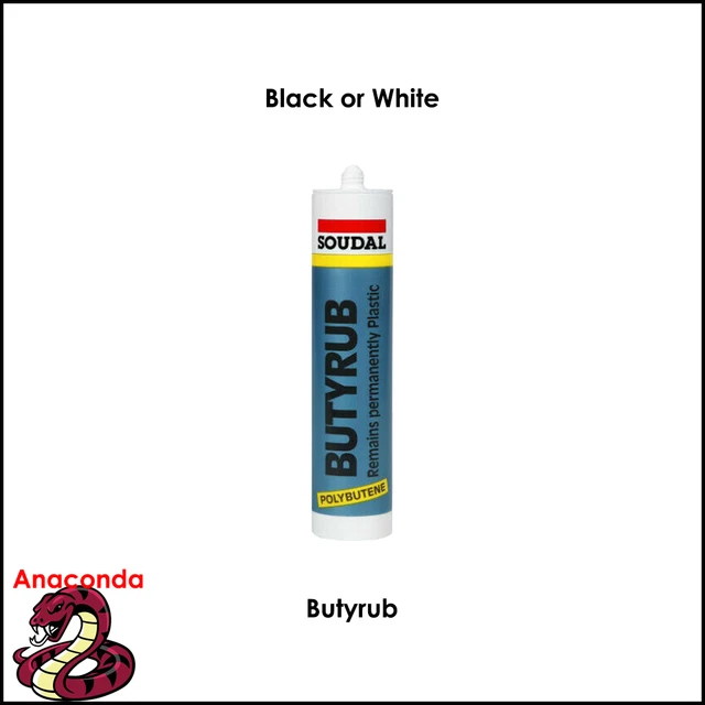SOUDAL BUTYRUB BUTYL sealant Black or White Caravan £8.99 - PicClick UK
