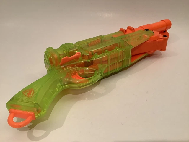 NERF N-STRIKE BARREL Break Ix-2 Shotgun Blaster Neon Green Translucent ...