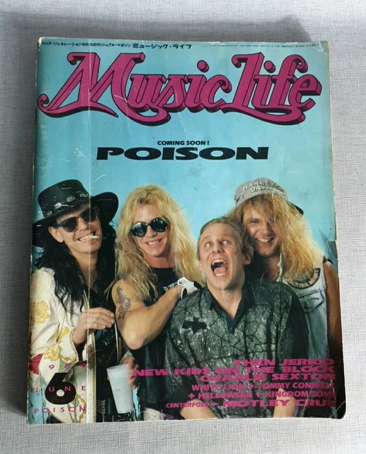 MUSIC LIFE MAGAZINE Japanese June 1989 Poison With Poster £14.95 ...