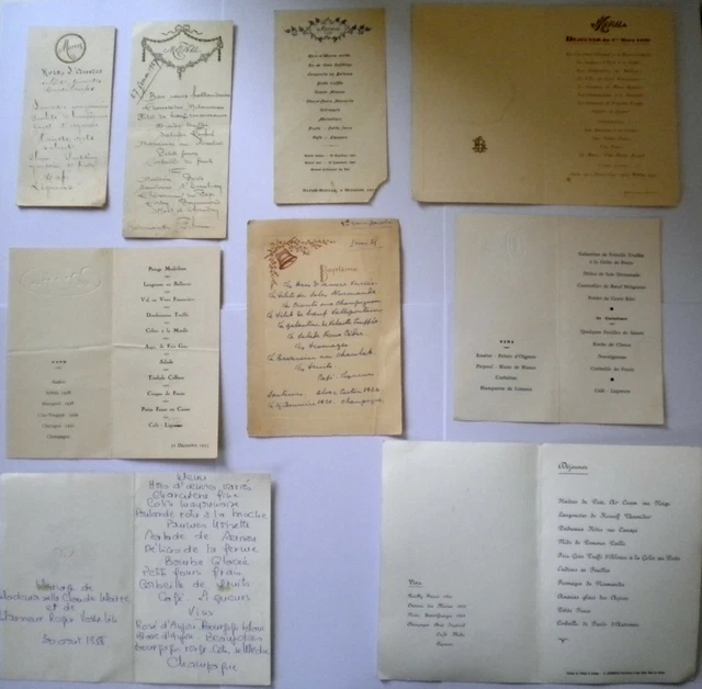 LOT DE 9 Menus De 1927 A 1964 EUR 9,90 - PicClick FR