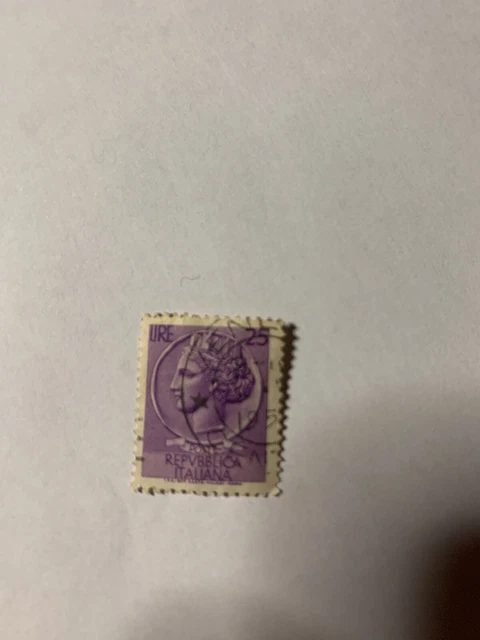 ITALIAN POSTAGE STAMP''25 LIRE'' - ''SIRACUSANA'' POSTE ITALIANE Nr-349 ...