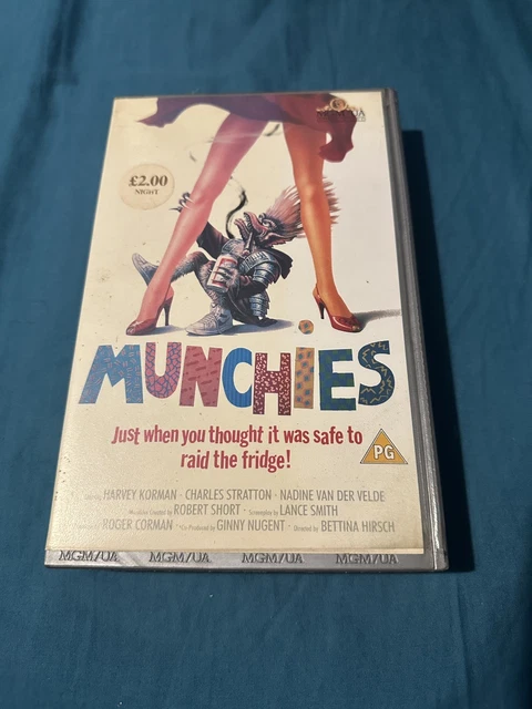 MUNCHIES VHS 1987 MGM/UA ex rental big box PAL UK PG Harvey Korman £31. ...